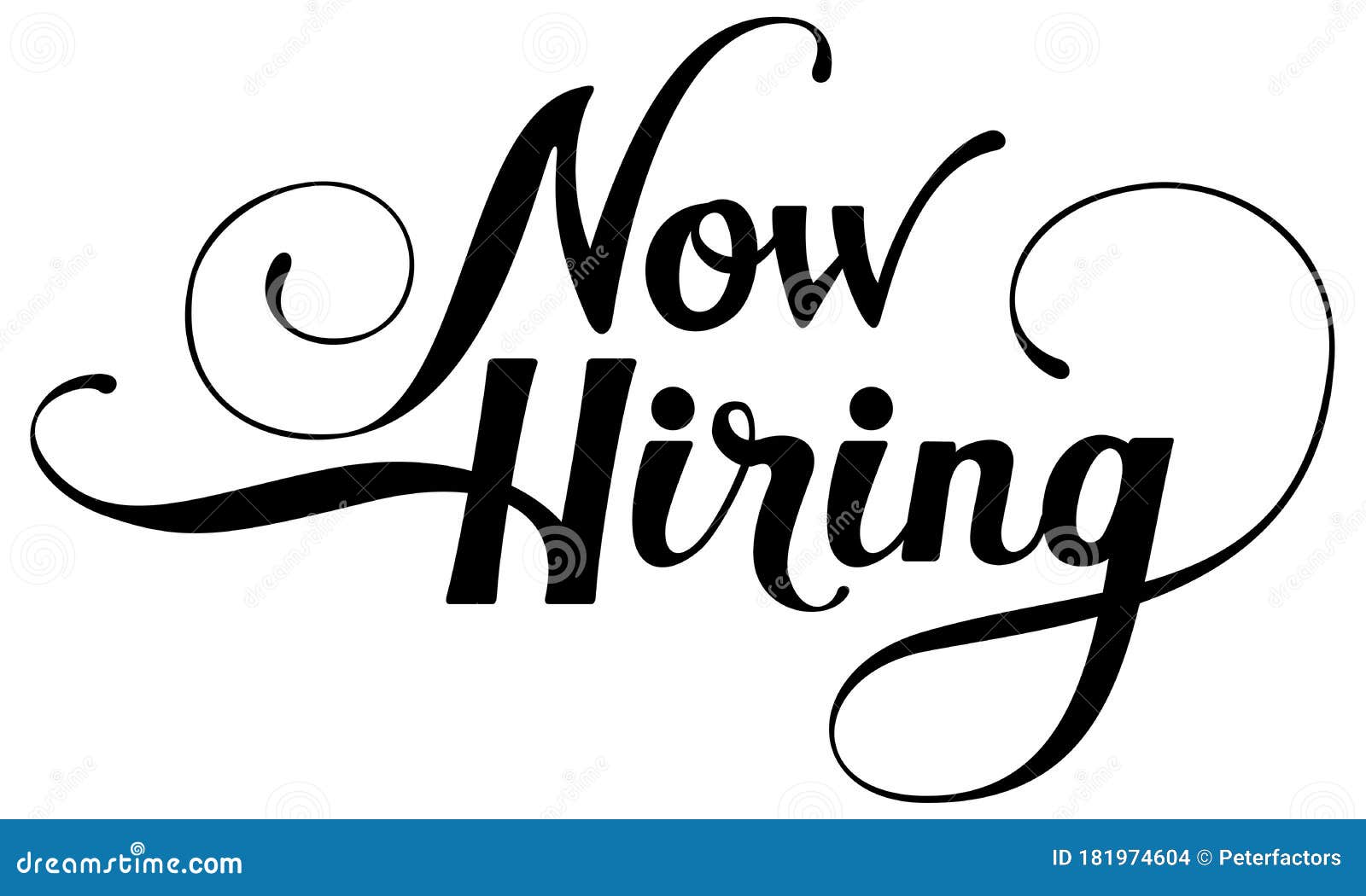 Now-hiring - Custom Calligraphy Text Stock Vector - Illustration of ...