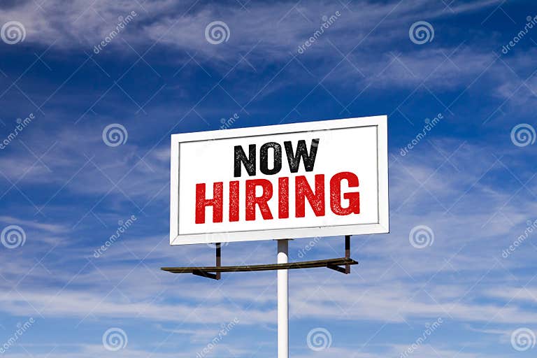 Now Hiring Message on Billboard Stock Photo - Image of white, message ...