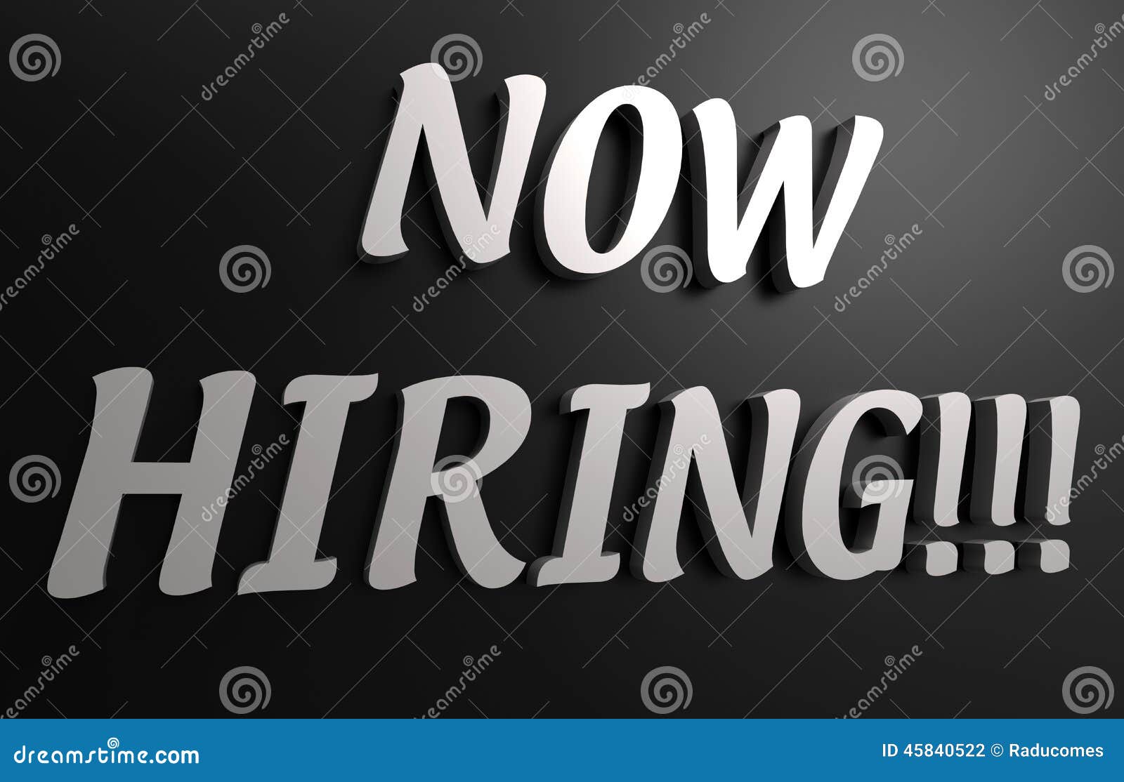 Now Hiring Sign Black And White