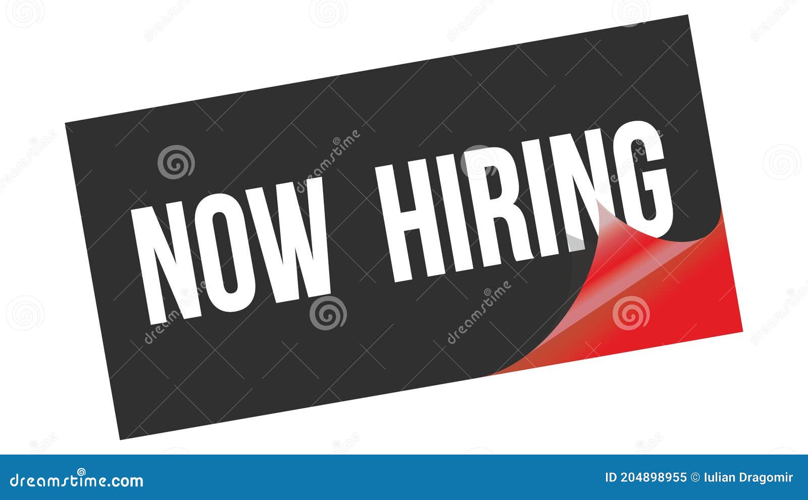 NOW HIRING Text on Black Red Sticker Stamp Stock Illustration ...