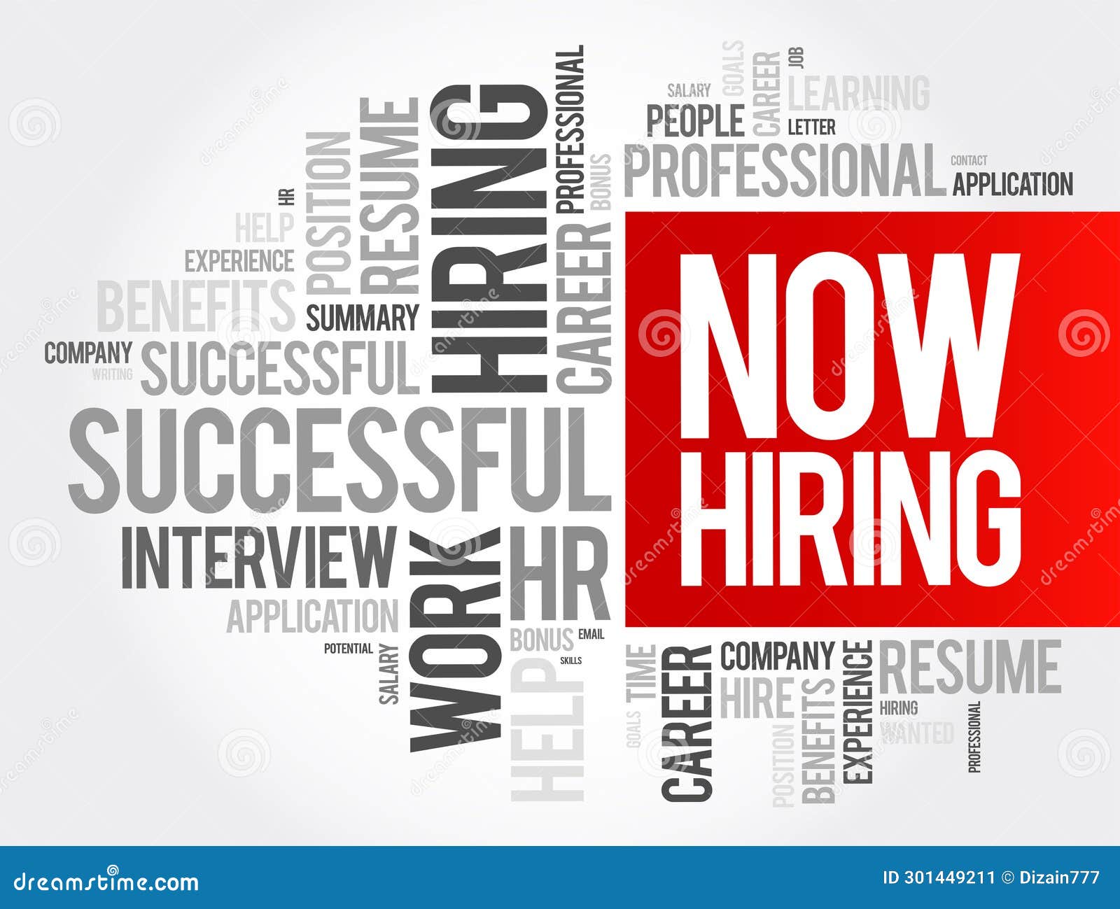 Now Hiring Word Cloud Collage, Business Concept Background Stock ...