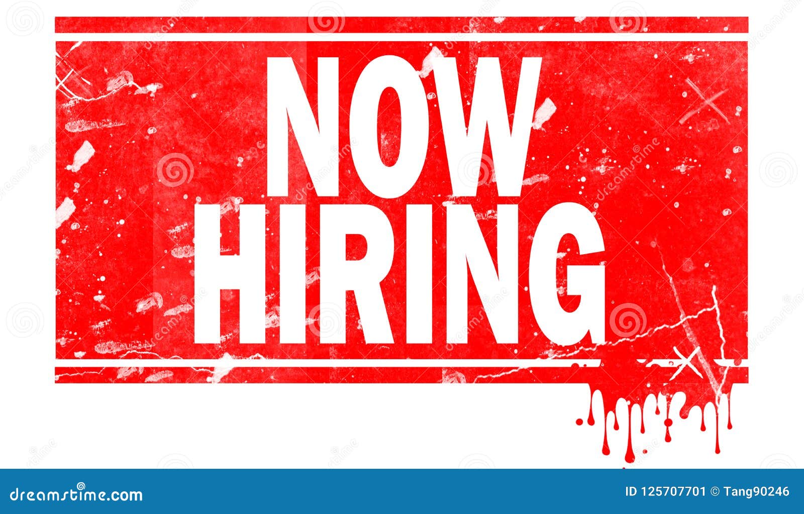 Now hiring in red frame stock illustration. Illustration of rendering ...