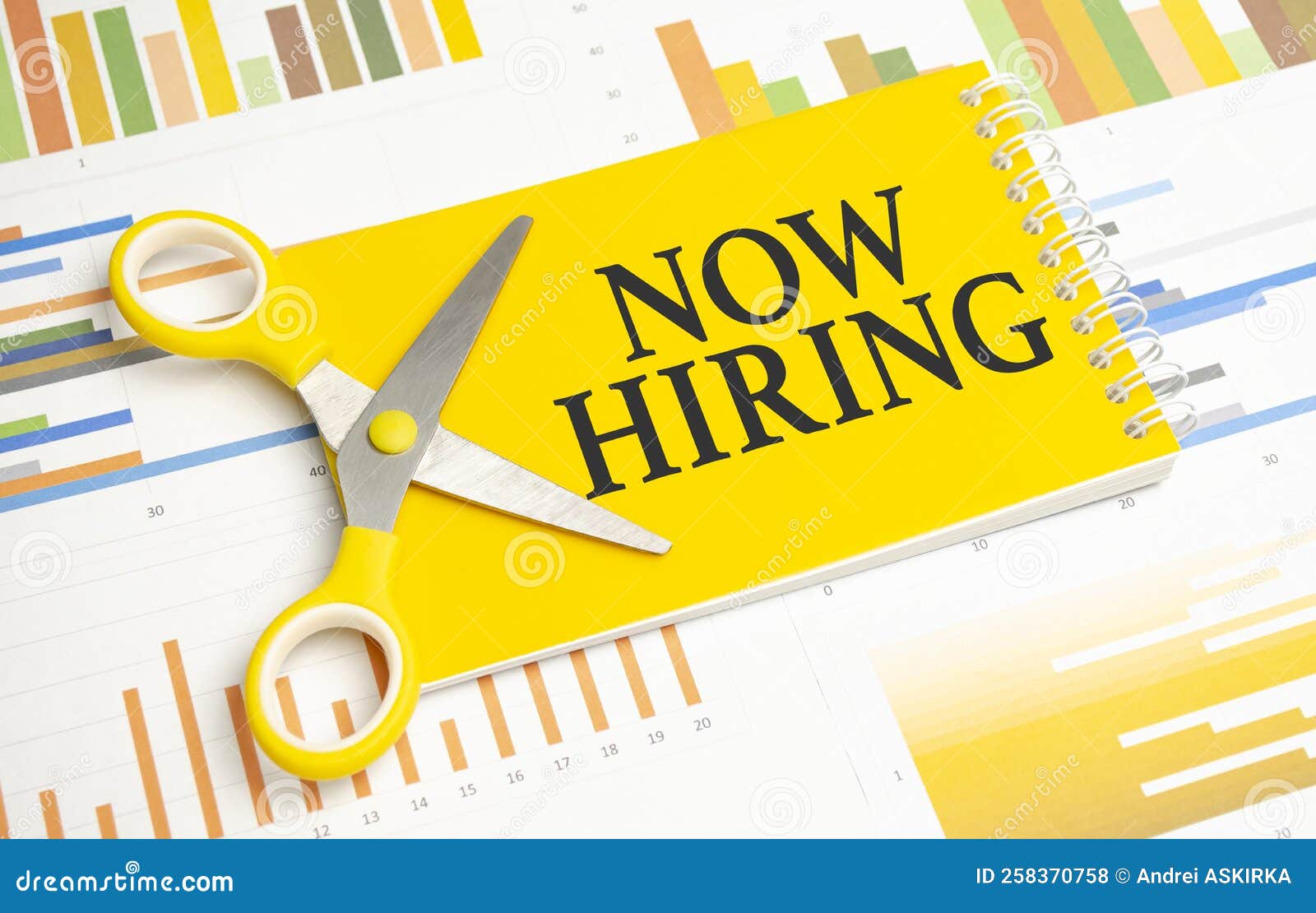 Now Hiring on Yellow Notebook and Calculator Stock Photo - Image of ...