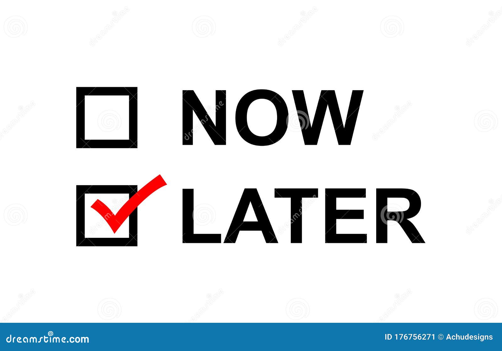 Checklist now later stock vector. Illustration of agreement - 176756271
