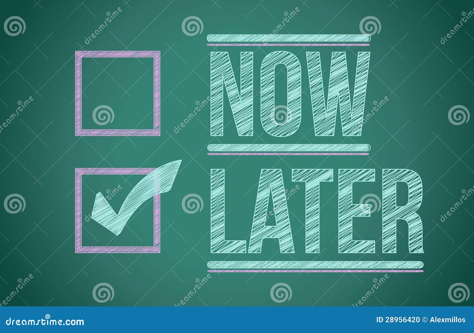 Now and Later check boxes stock illustration. Illustration of classroom ...