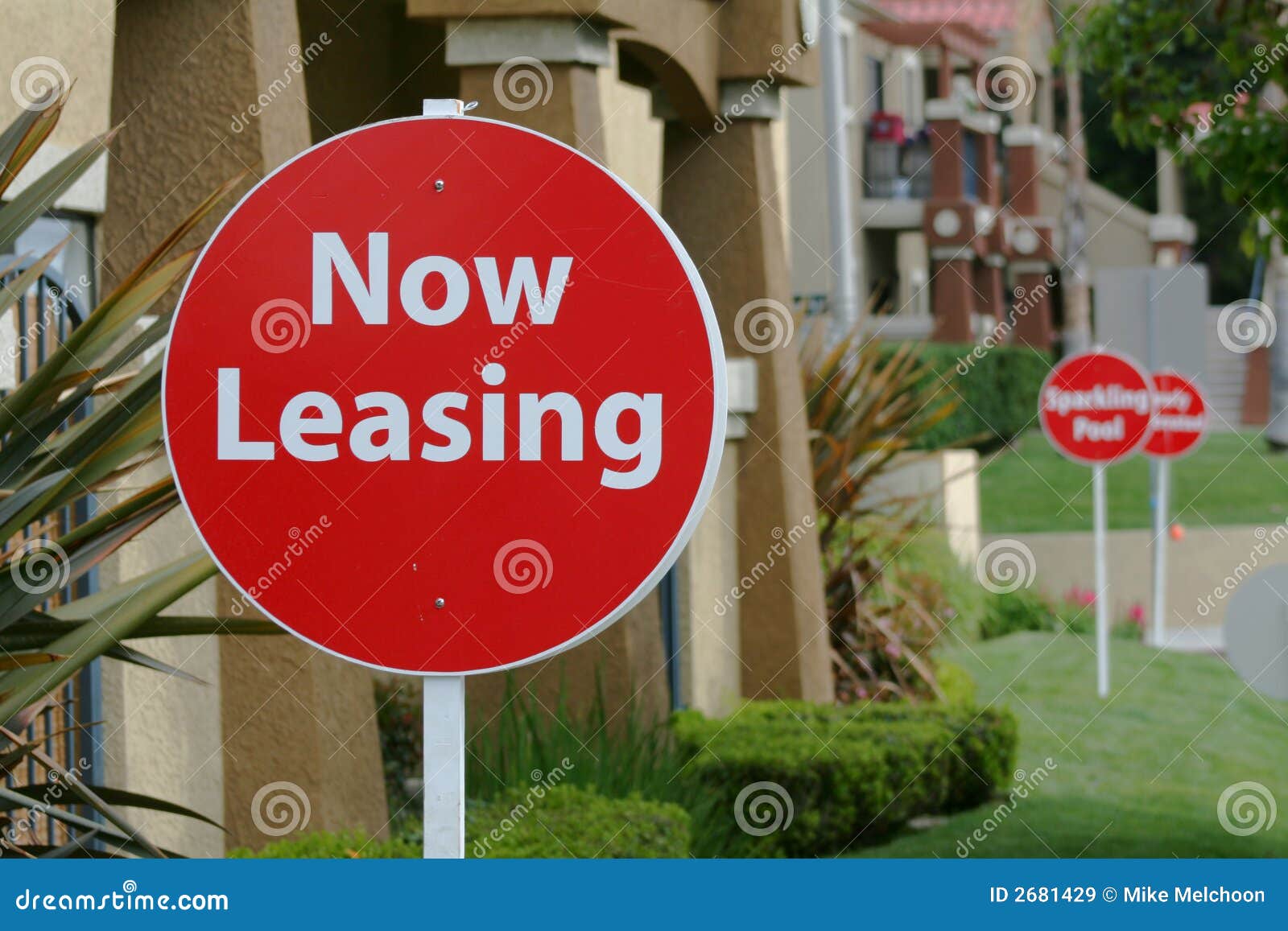 Now Leasing Sign stock image. Image of condominium, rent - 2681429