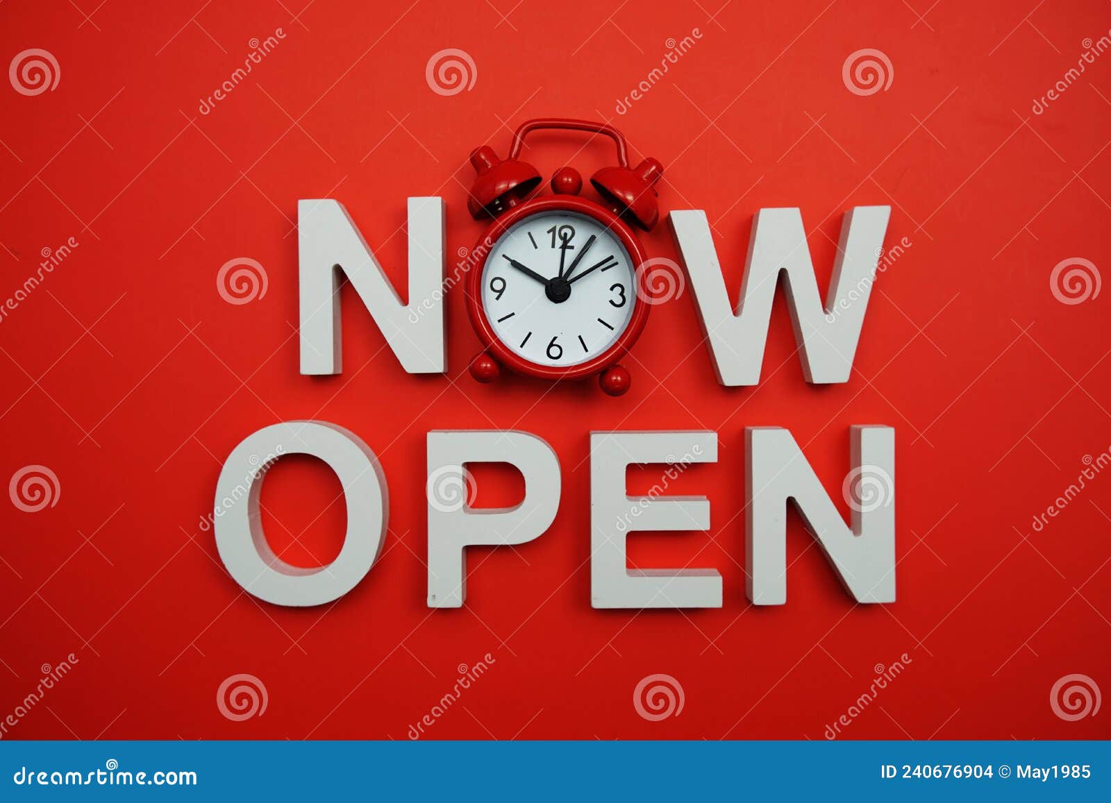 Now Open Alphabet Letters on Red Background Stock Photo - Image of ...