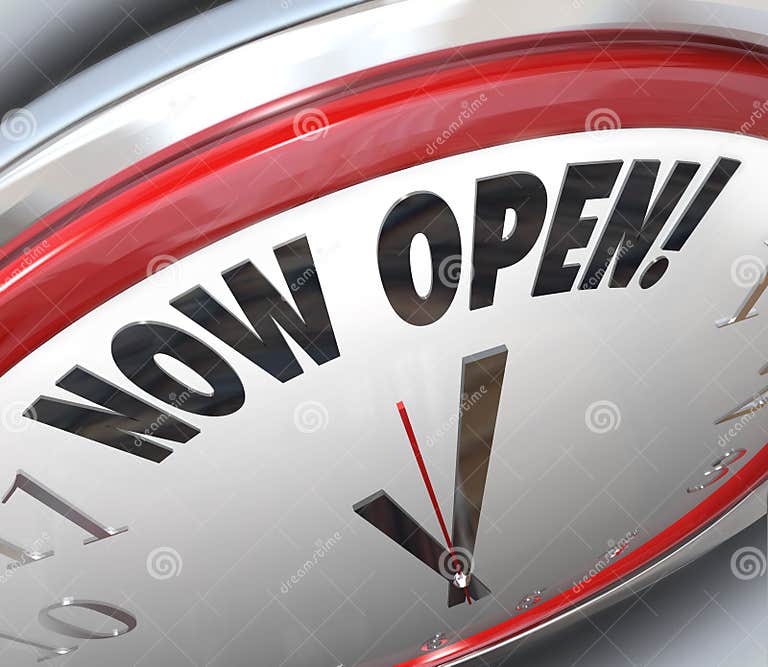 Now Open Clock Announcing Grand Opening Stock Illustration ...