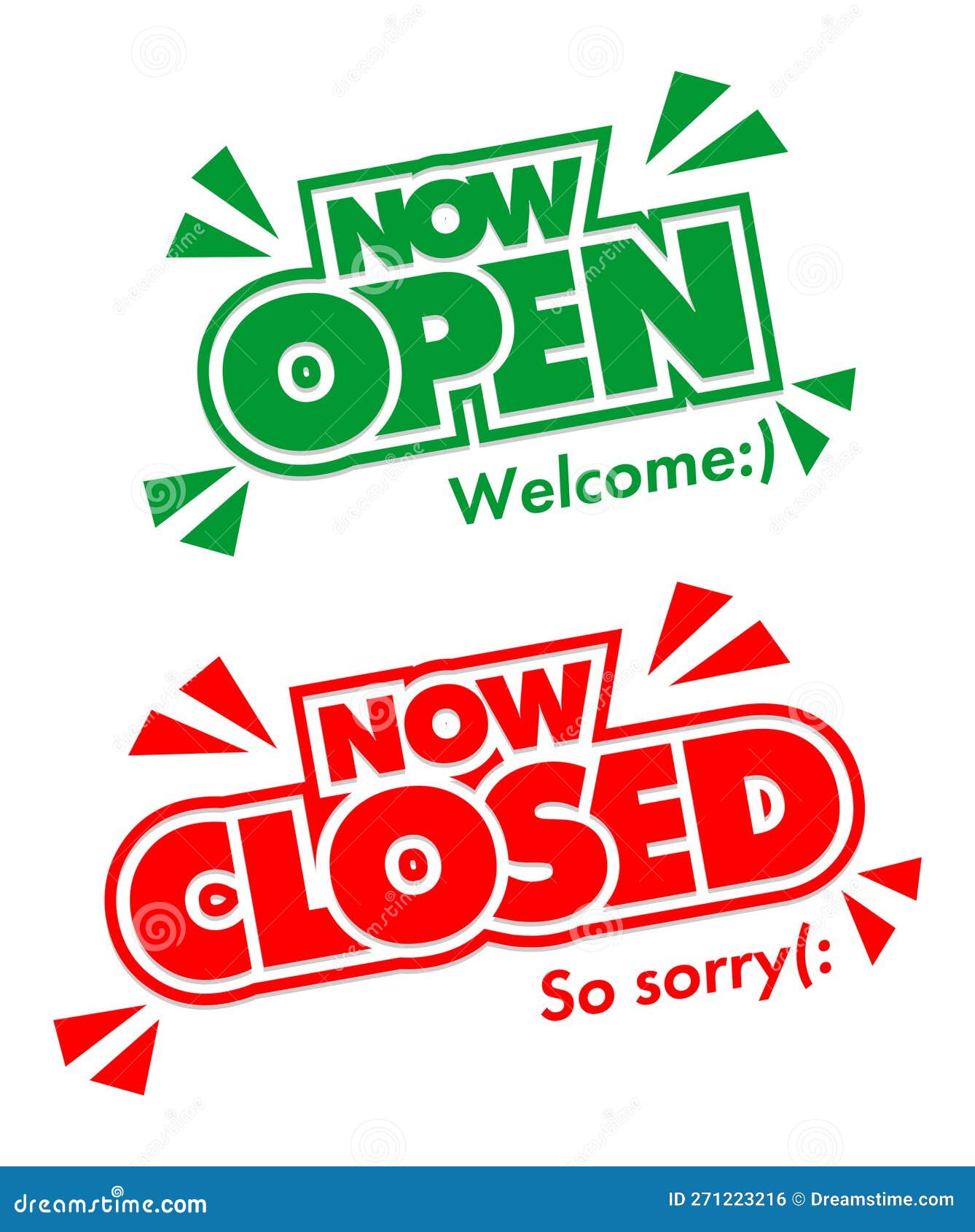 Now open or closed sign stock vector. Illustration of vector - 271223216