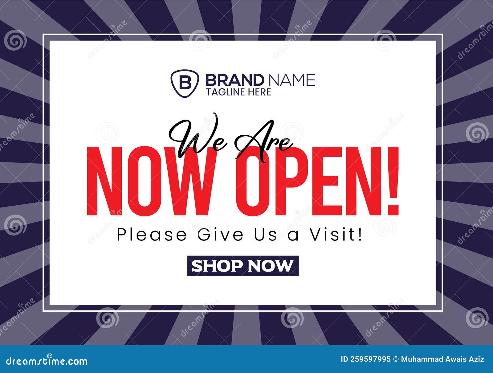 We are Now Open Design Template Stock Vector - Illustration of ...