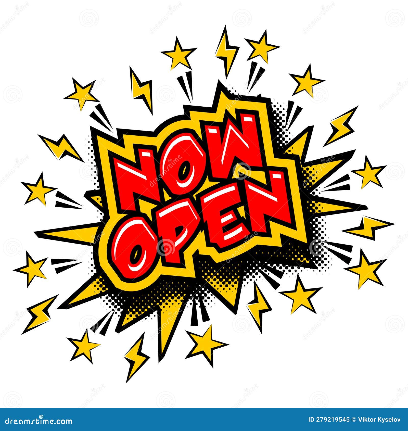 Now Open Notice Sign Cartoon Vector | CartoonDealer.com #251445995