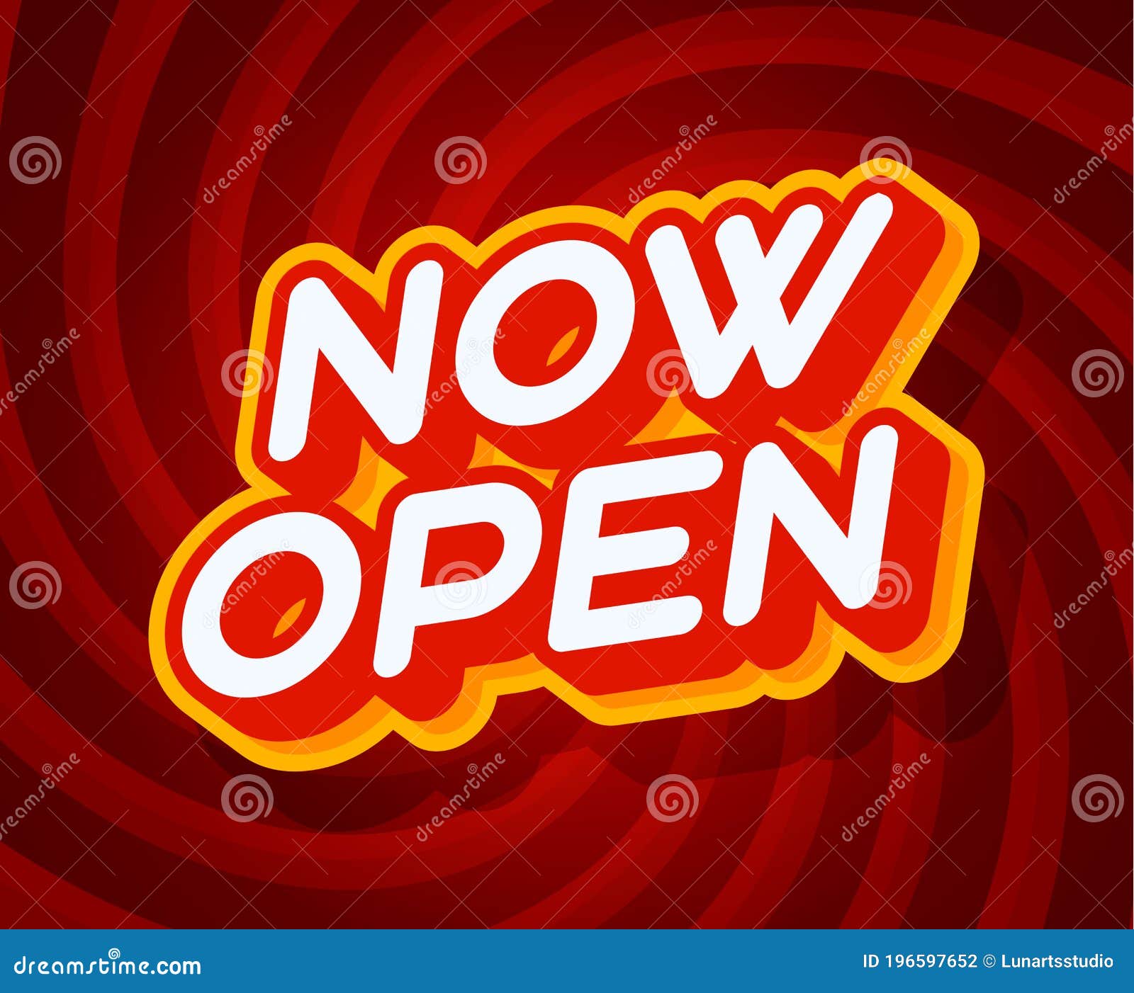 Now Open Red and Yellow Text Effect Template with 3d Type Style and ...