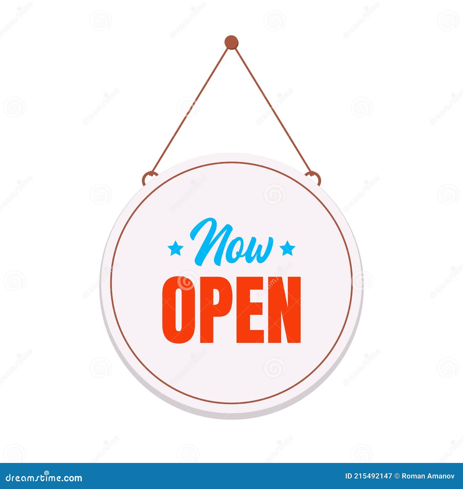 Round Open Signboard. Open Sign. Stock Vector - Illustration of ...