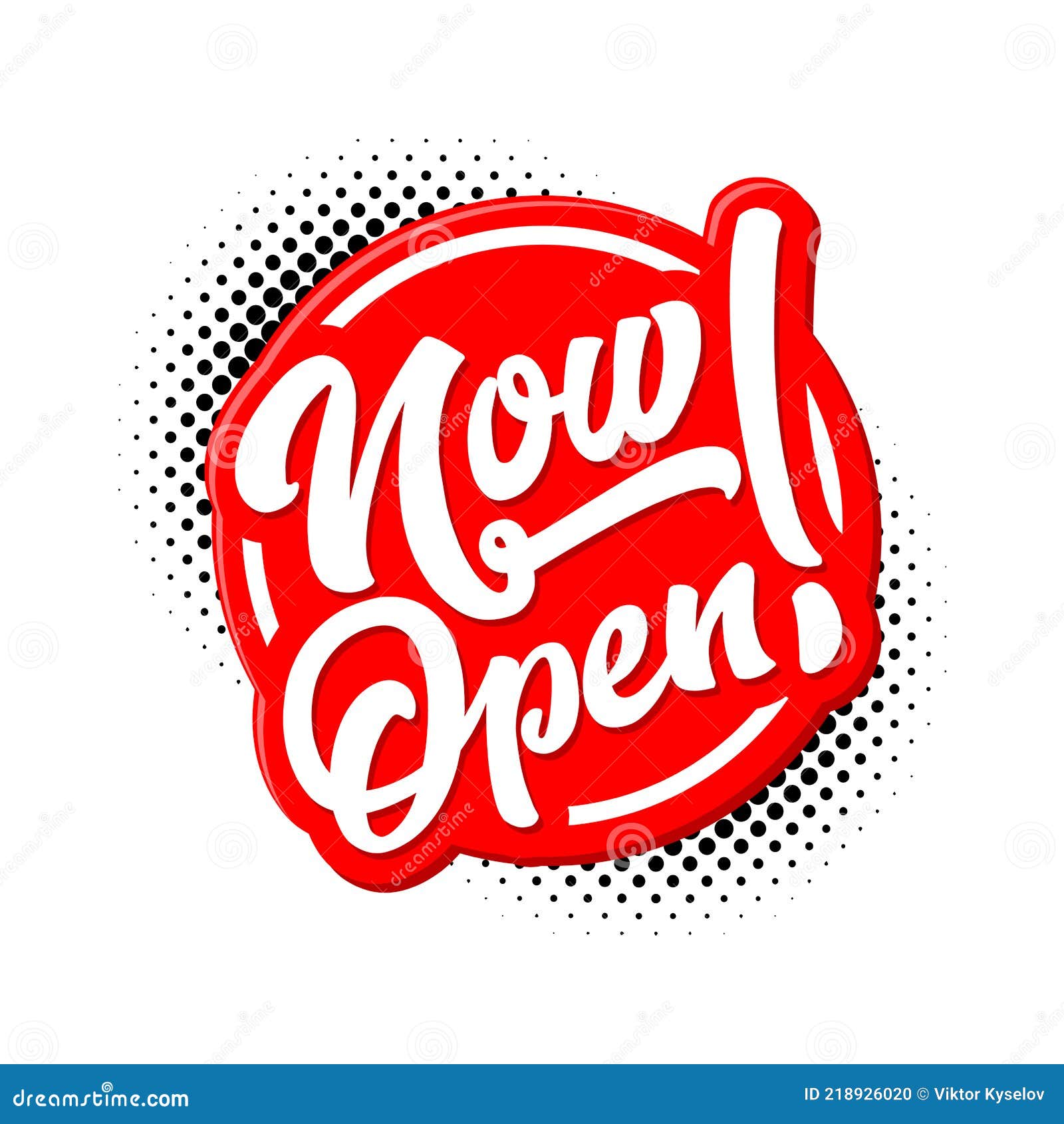 Now Open Sign Vector Illustration | CartoonDealer.com #218926020