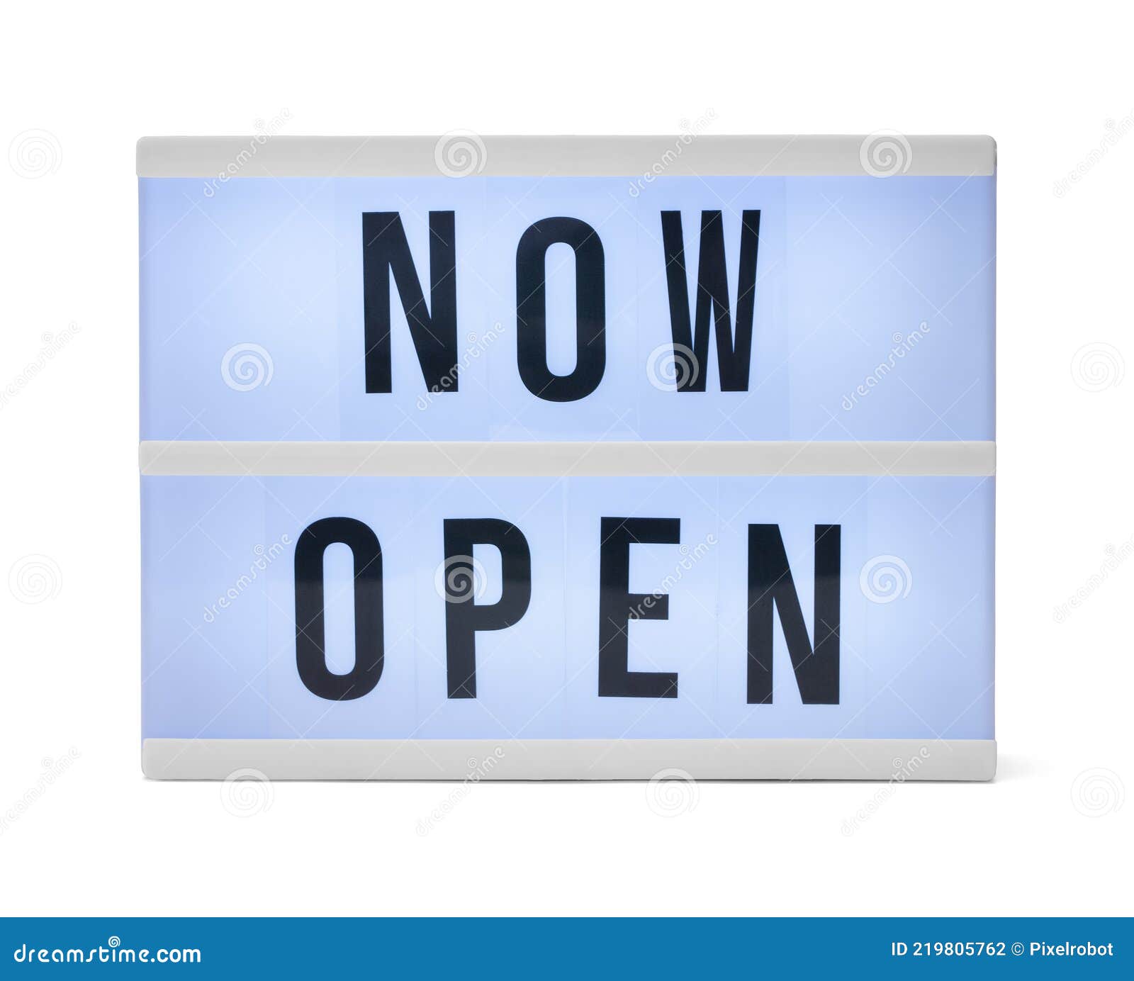 Now Open Sign stock photo. Image of business, frame - 219805762