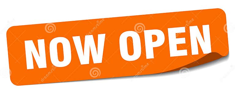Now Open Sticker. Now Open Label Stock Vector - Illustration of label ...