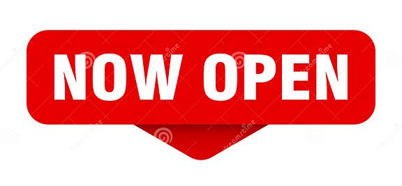 Now Open Sticker. Now Open Sign on Transparent Background Stock Vector ...