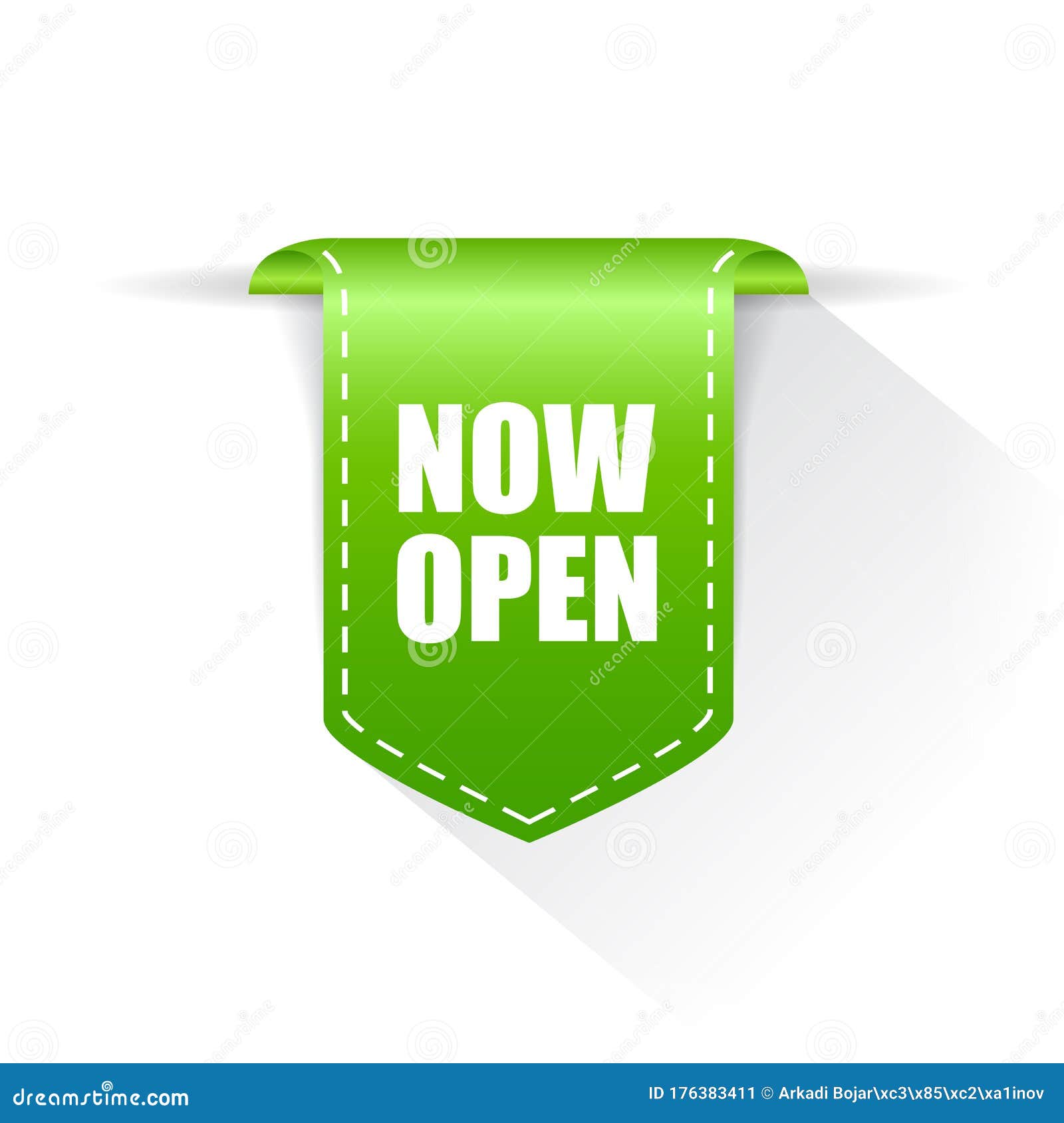 Now open vector ribbon stock vector. Illustration of flat - 176383411