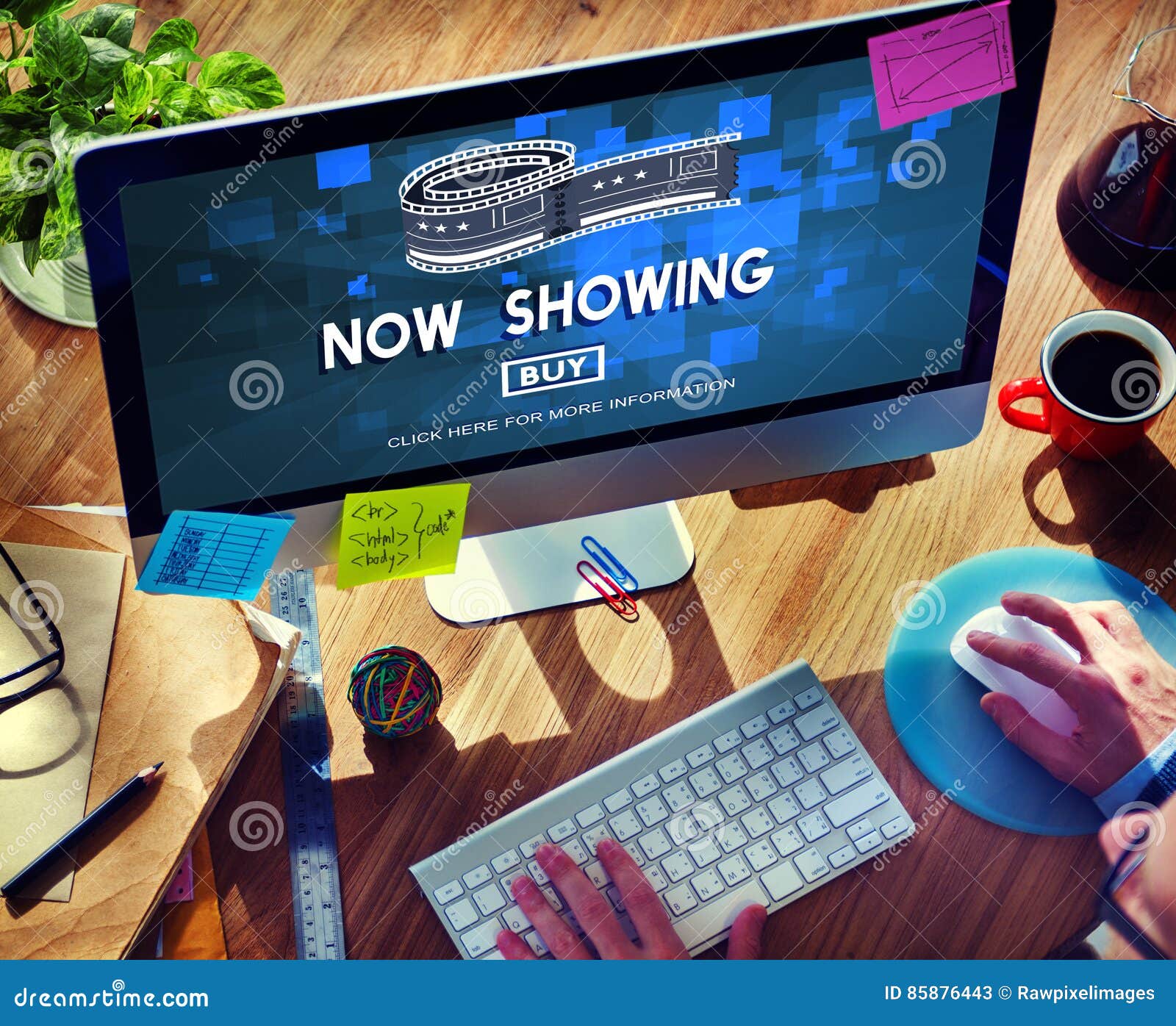 Now Showing Announcement Entertainment Time Concept Stock Image - Image ...