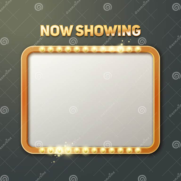 Now showing sign stock vector. Illustration of blank - 90661786