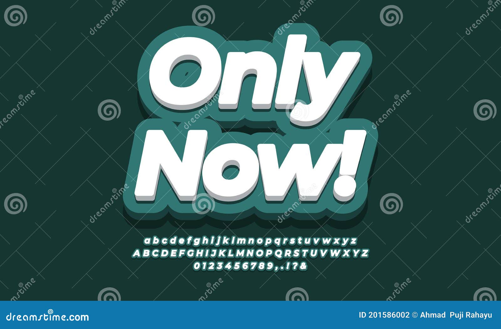 Only Now Text 3d Green Design Stock Vector - Illustration of label ...