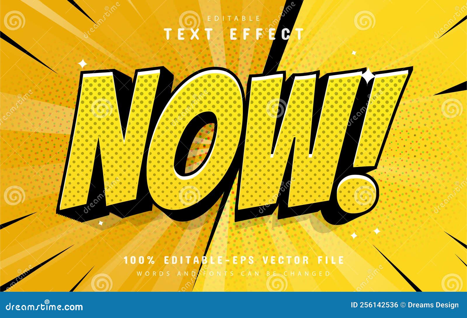 Now Text Effect Comic Style Stock Vector - Illustration of retro ...