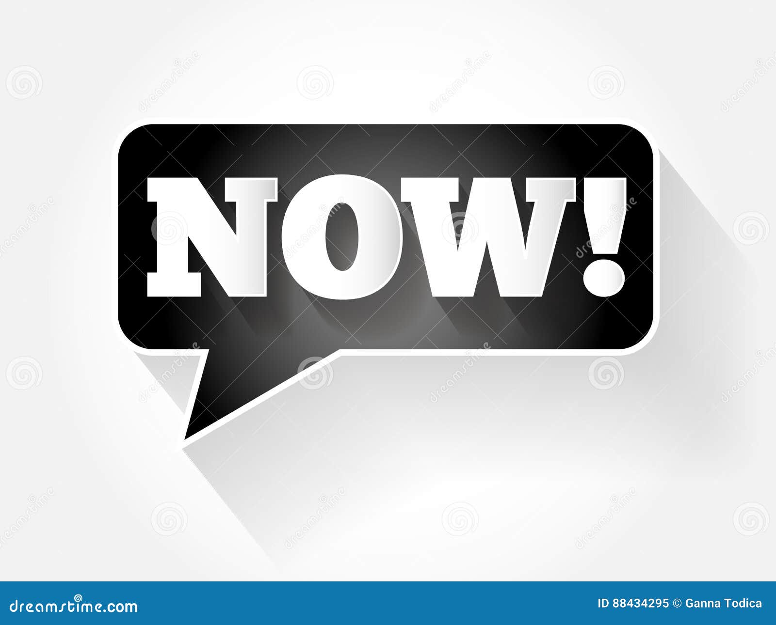 Now! text message bubble stock illustration. Illustration of shiny ...