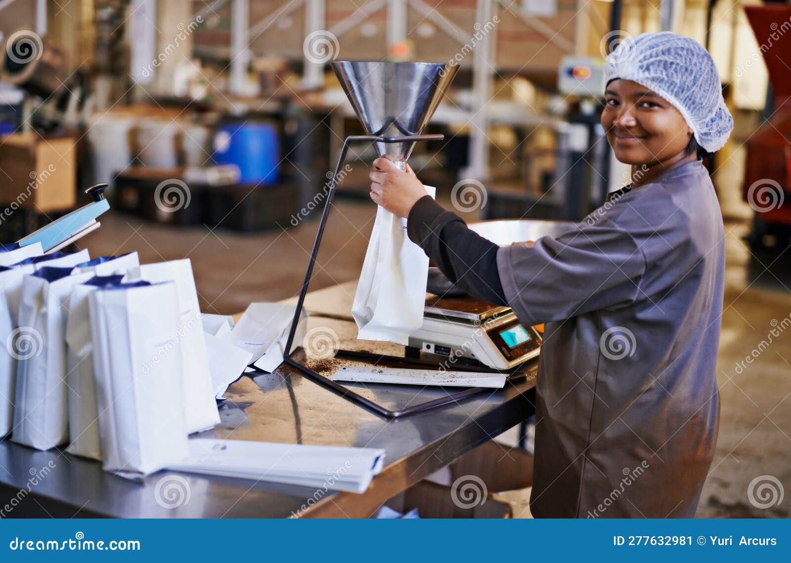 Now Thats What I Call Fresh. a Worker in a Coffee Packaging and ...