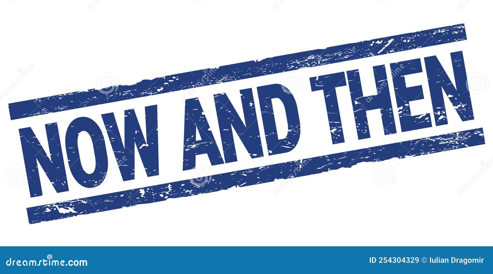 NOW and THEN Text on Blue Rectangle Stamp Sign Stock Illustration ...