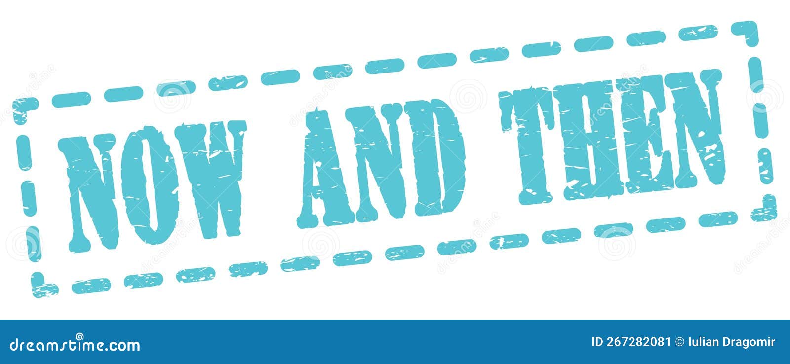 NOW and THEN Text Written on Blue Stamp Sign Stock Illustration ...
