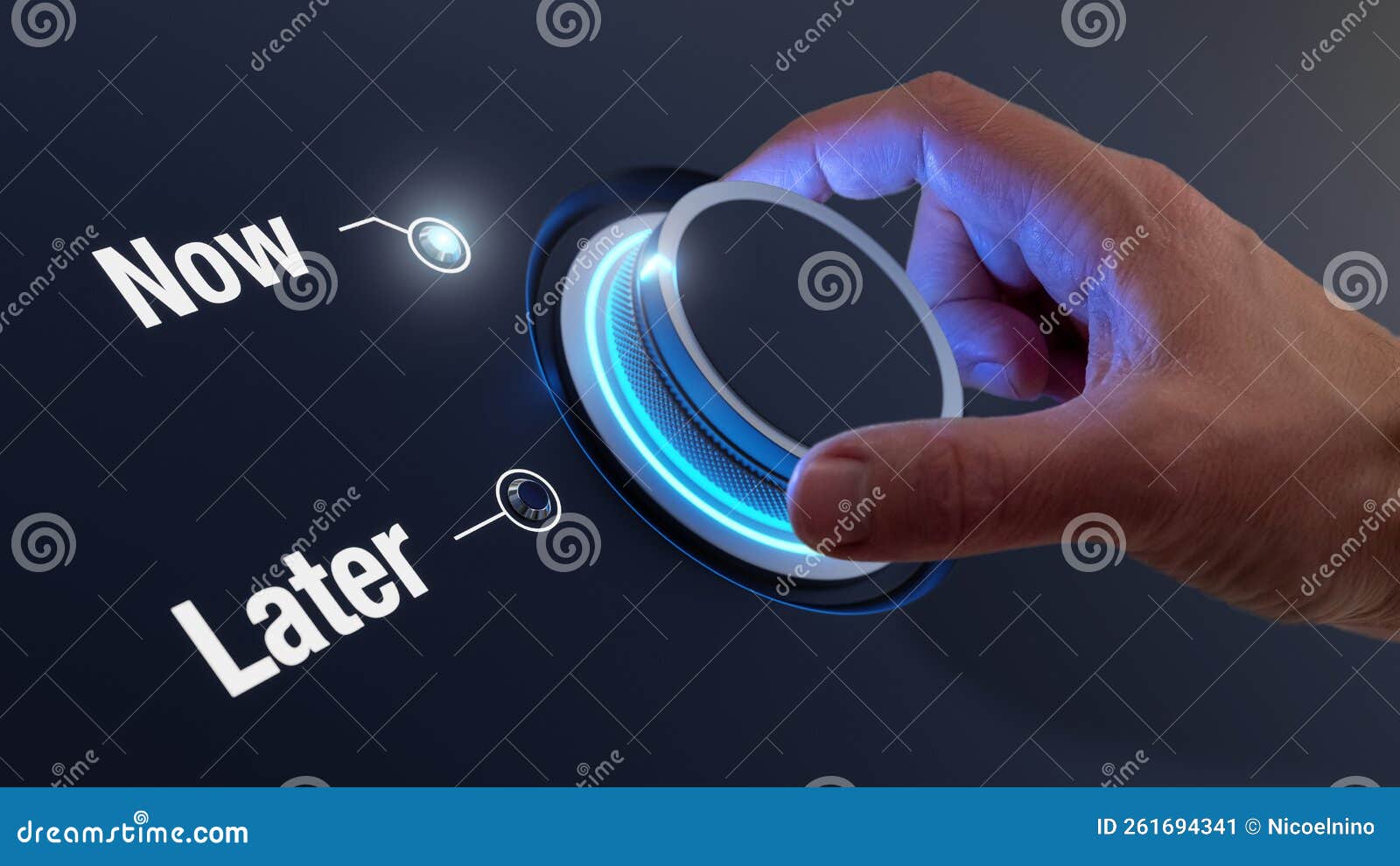 Now Versus Later Words, Stop Procrastinating Concept. Time Management ...