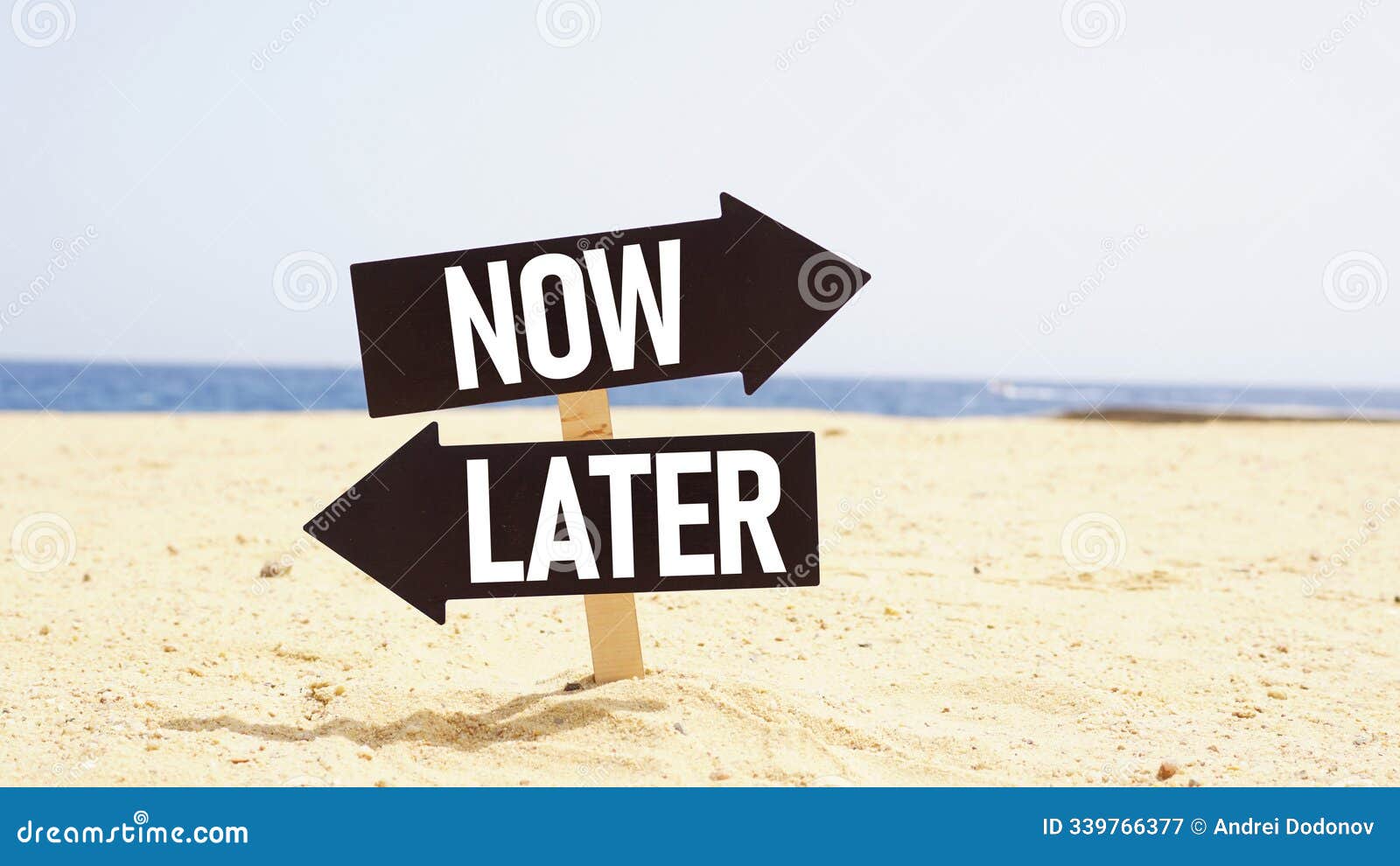 Now Vs Later is Shown Using the Text. Delay and Urgency Concept Stock ...