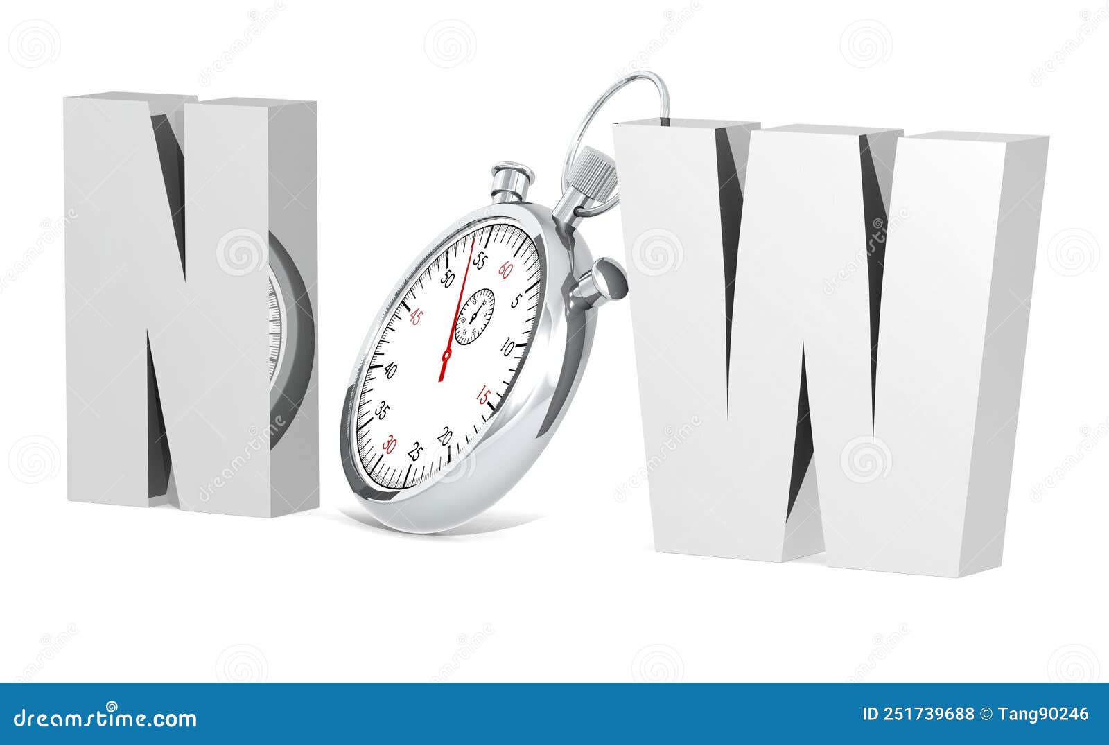Now Word with Stopwatch Isolated Stock Illustration - Illustration of ...