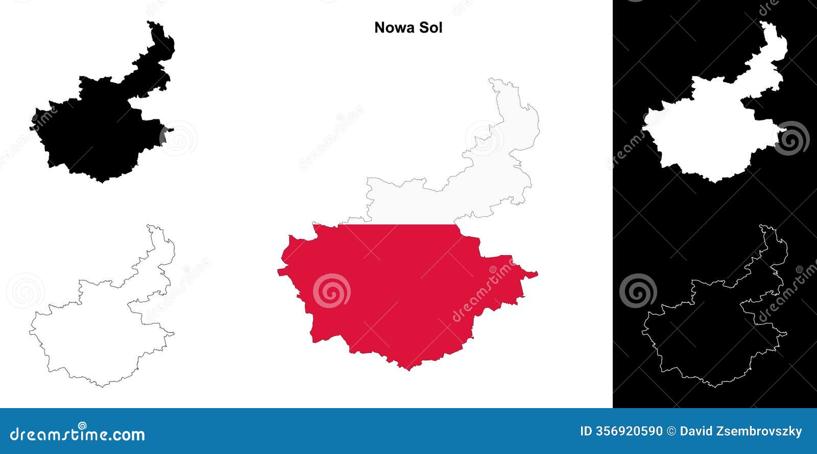 Nowa Sol Outline Map Vector Illustration | CartoonDealer.com #356920590