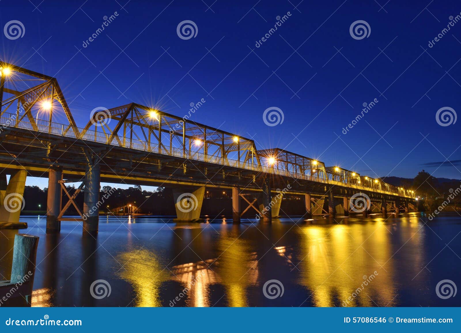 Nowra Bridge stock photo. Image of crossing, night, bridge - 57086546