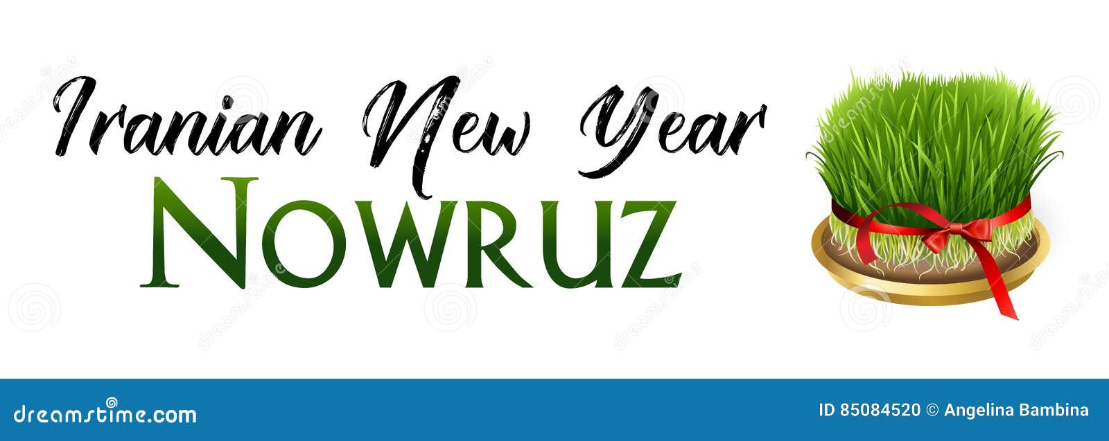 Nowruz Greeting Card With Bird Sitting On A Text. Vector Illustration ...