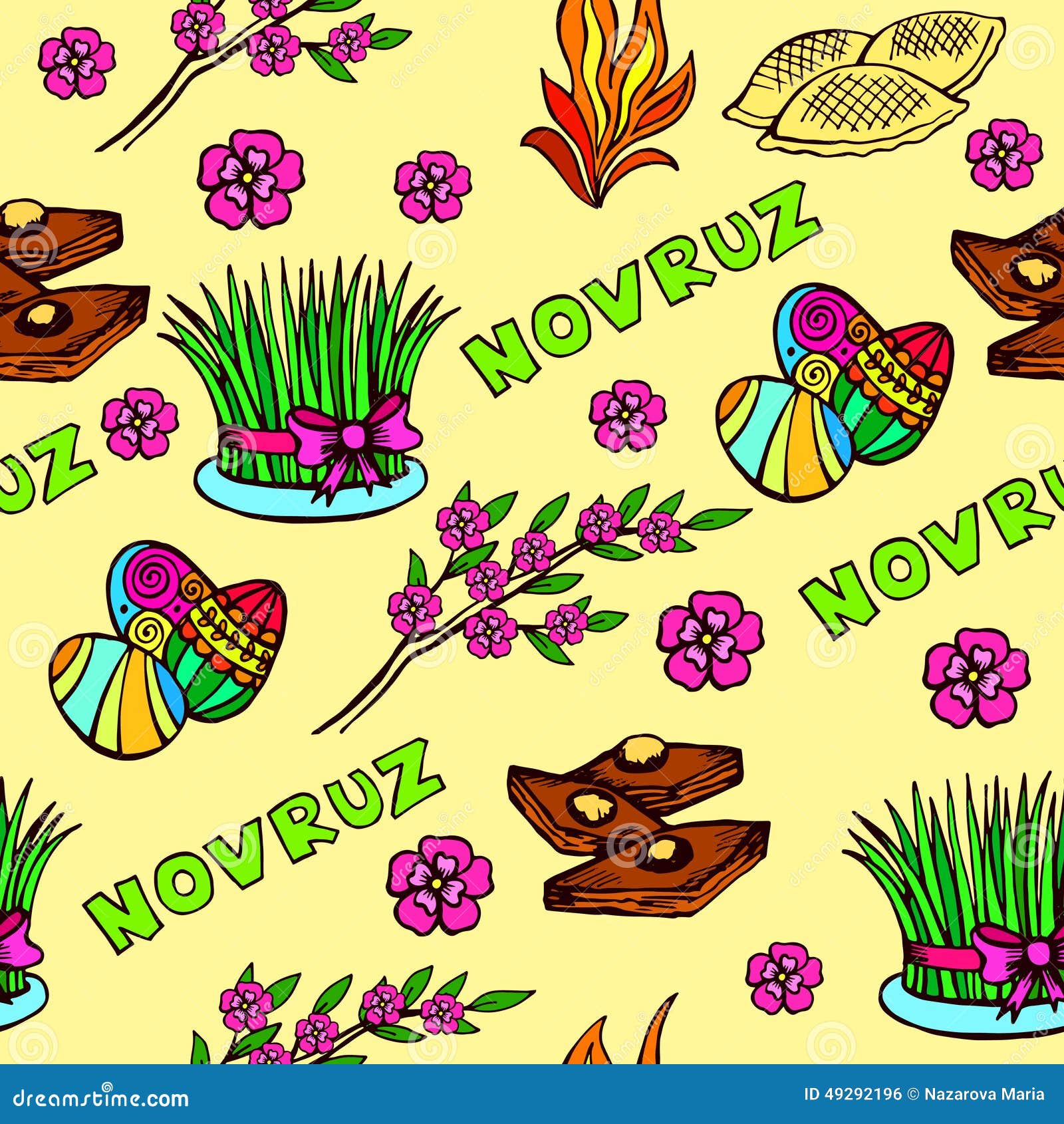 Nowruz holiday stock vector. Illustration of foliage - 49292196