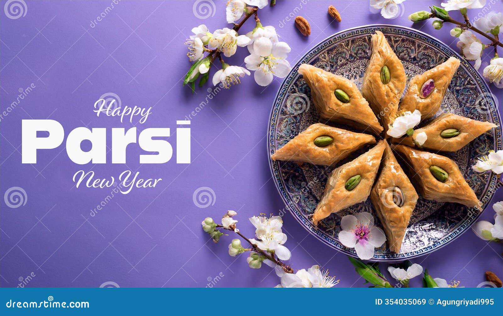 Nowruz Poster Design with Novruz Setting Table Decoration Stock ...