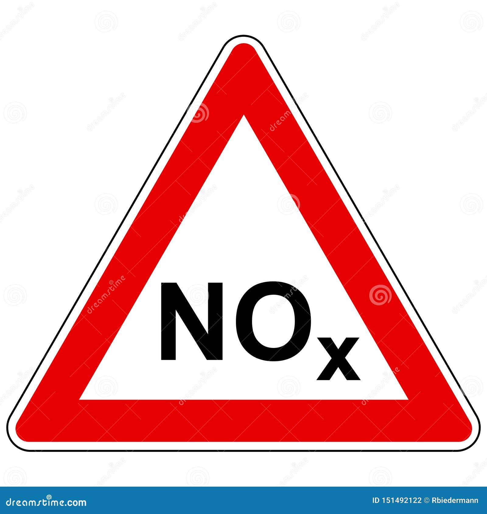 NOx and attention sign stock vector. Illustration of pollution - 151492122