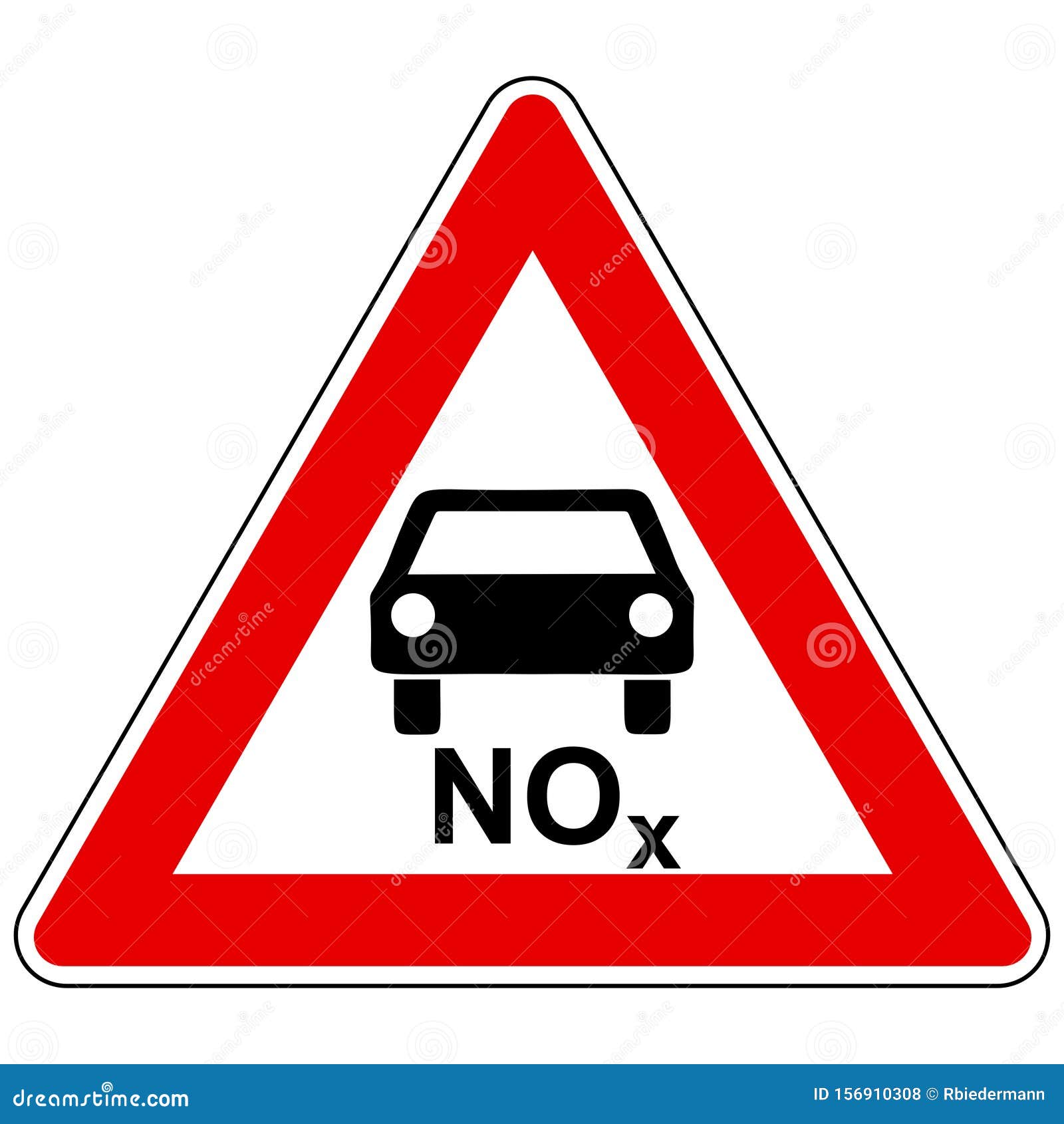 NOx car and attention sign stock vector. Illustration of traffic ...