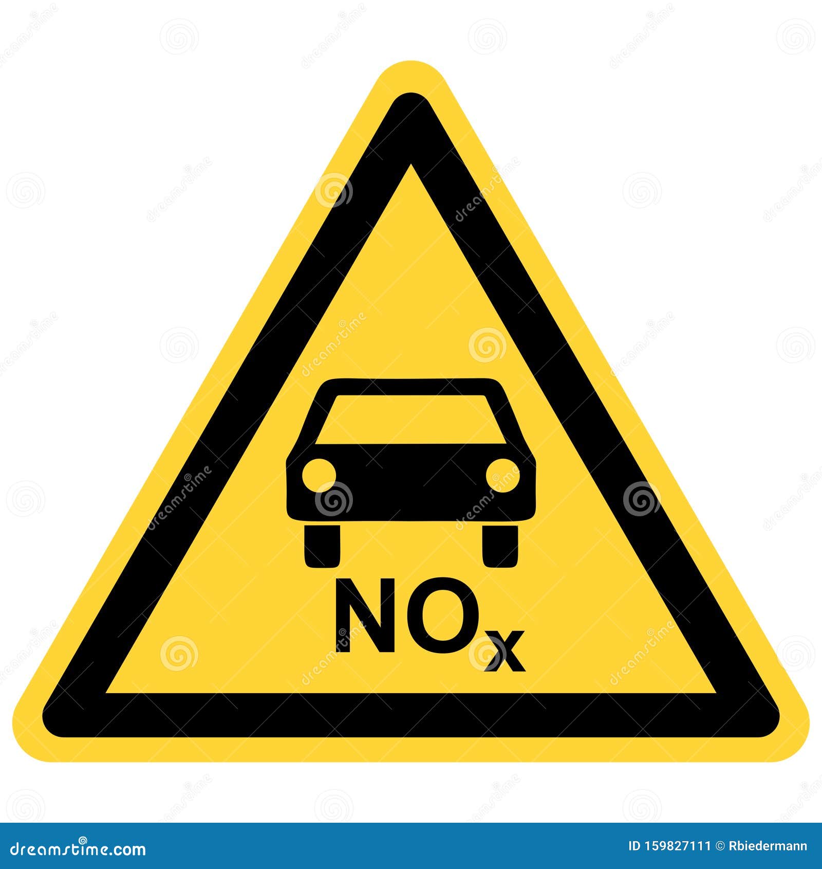 NOx car and danger sign stock vector. Illustration of traffic - 159827111
