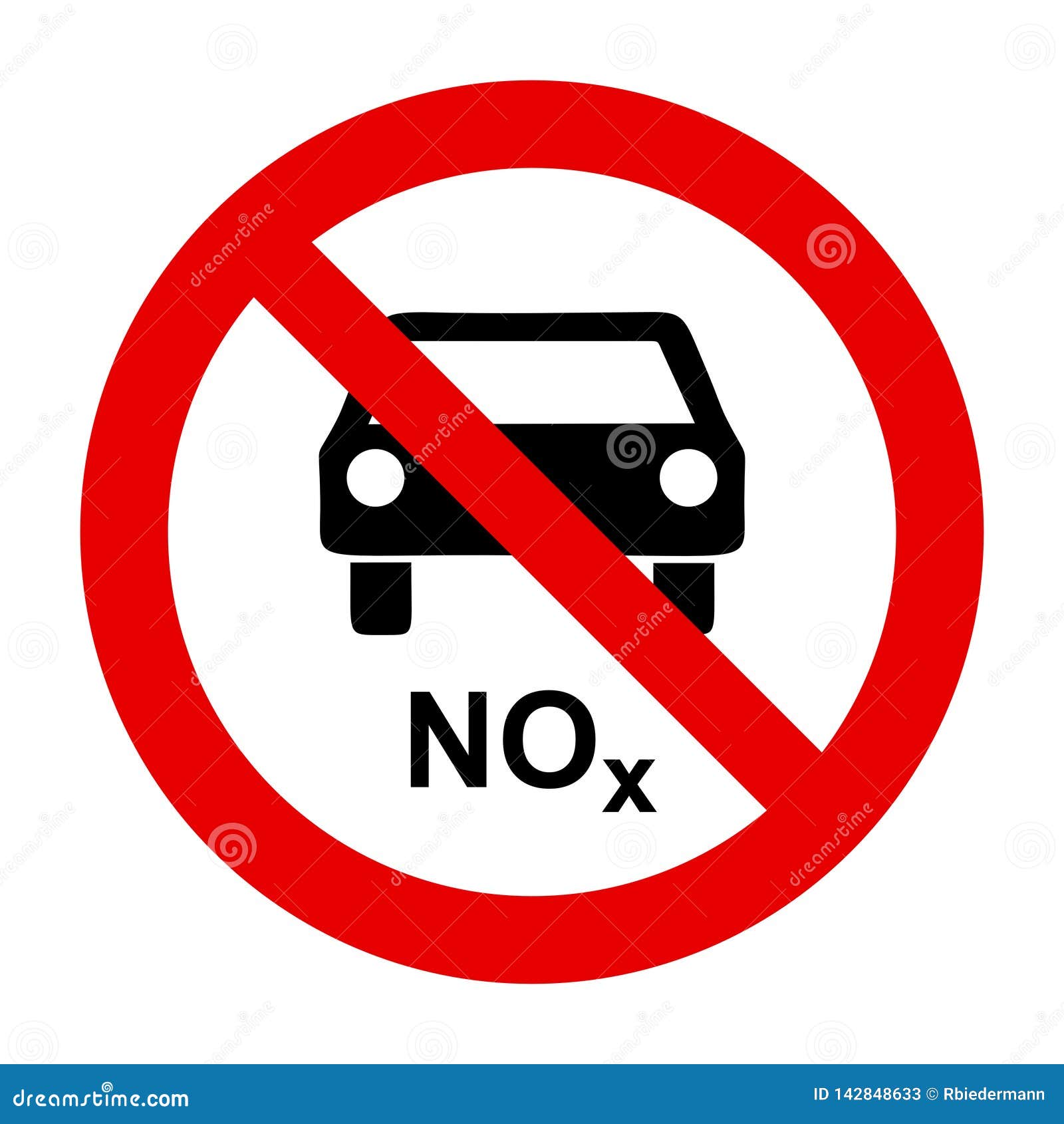 NOx Car and Prohibition Sign Stock Vector - Illustration of traffic ...