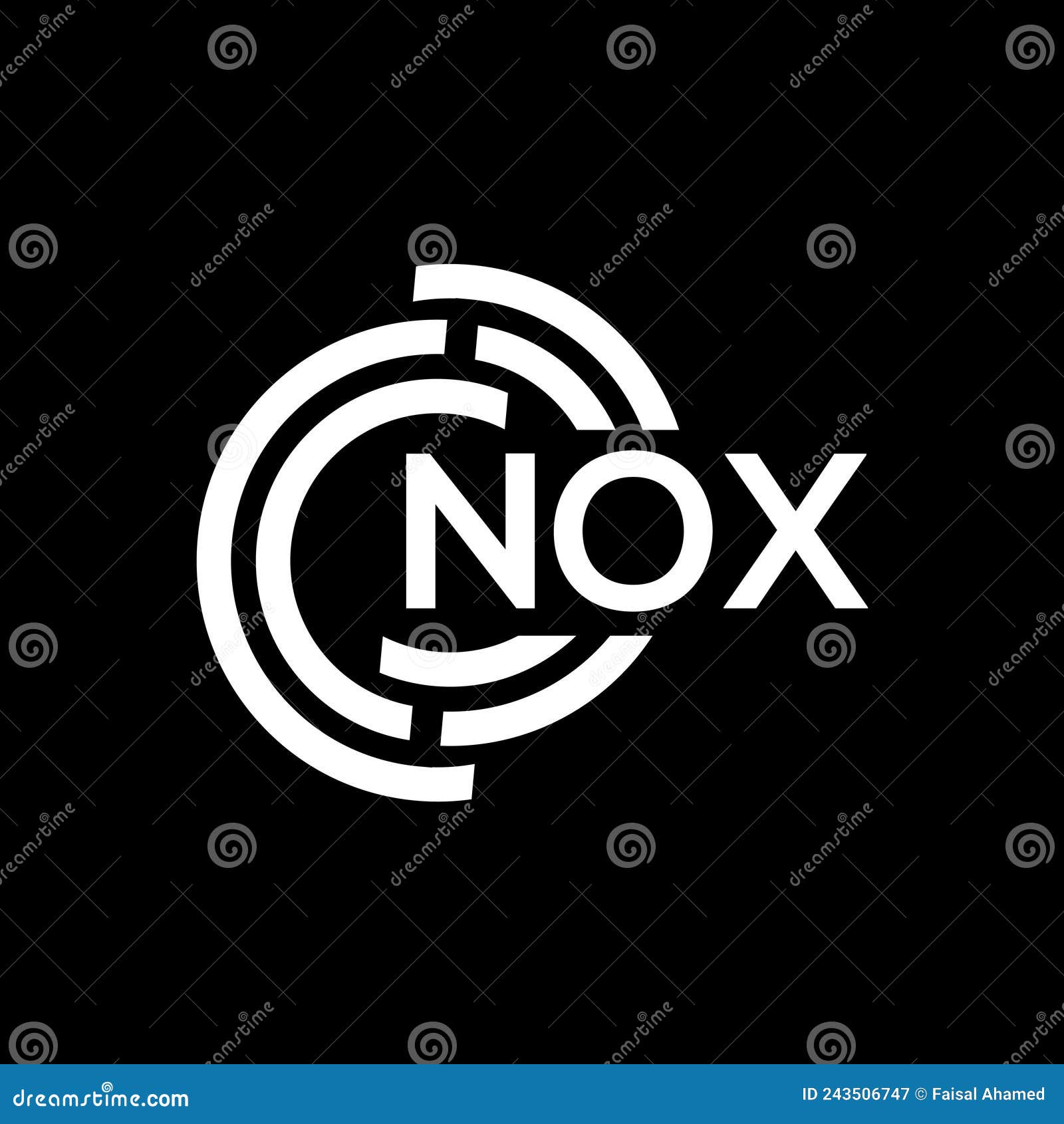 NOX Letter Logo Design on Black Background.NOX Creative Initials Letter ...