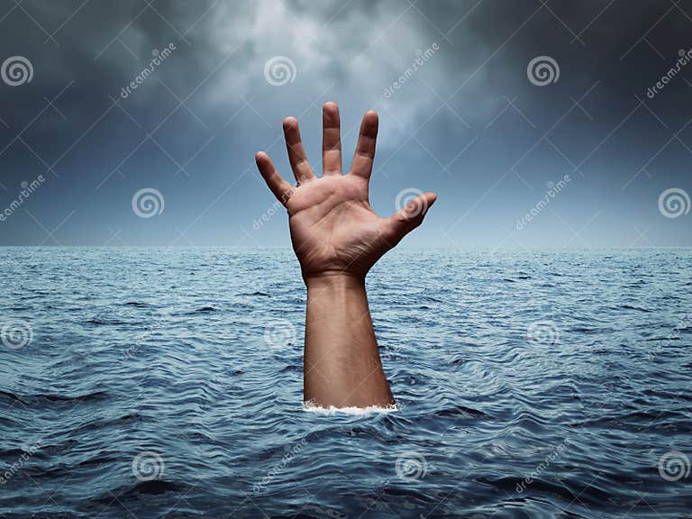 Noyade De La Main En Mer Orageuse Image stock - Image du humain, mort ...