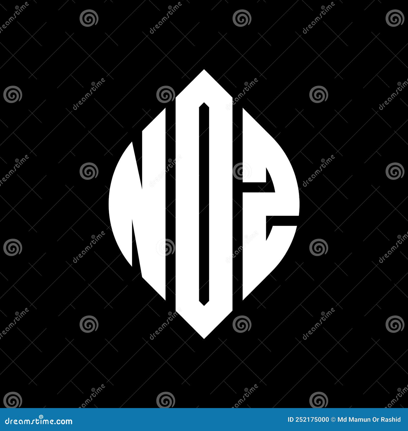 NOZ Circle Letter Logo Design with Circle and Ellipse Shape. NOZ ...