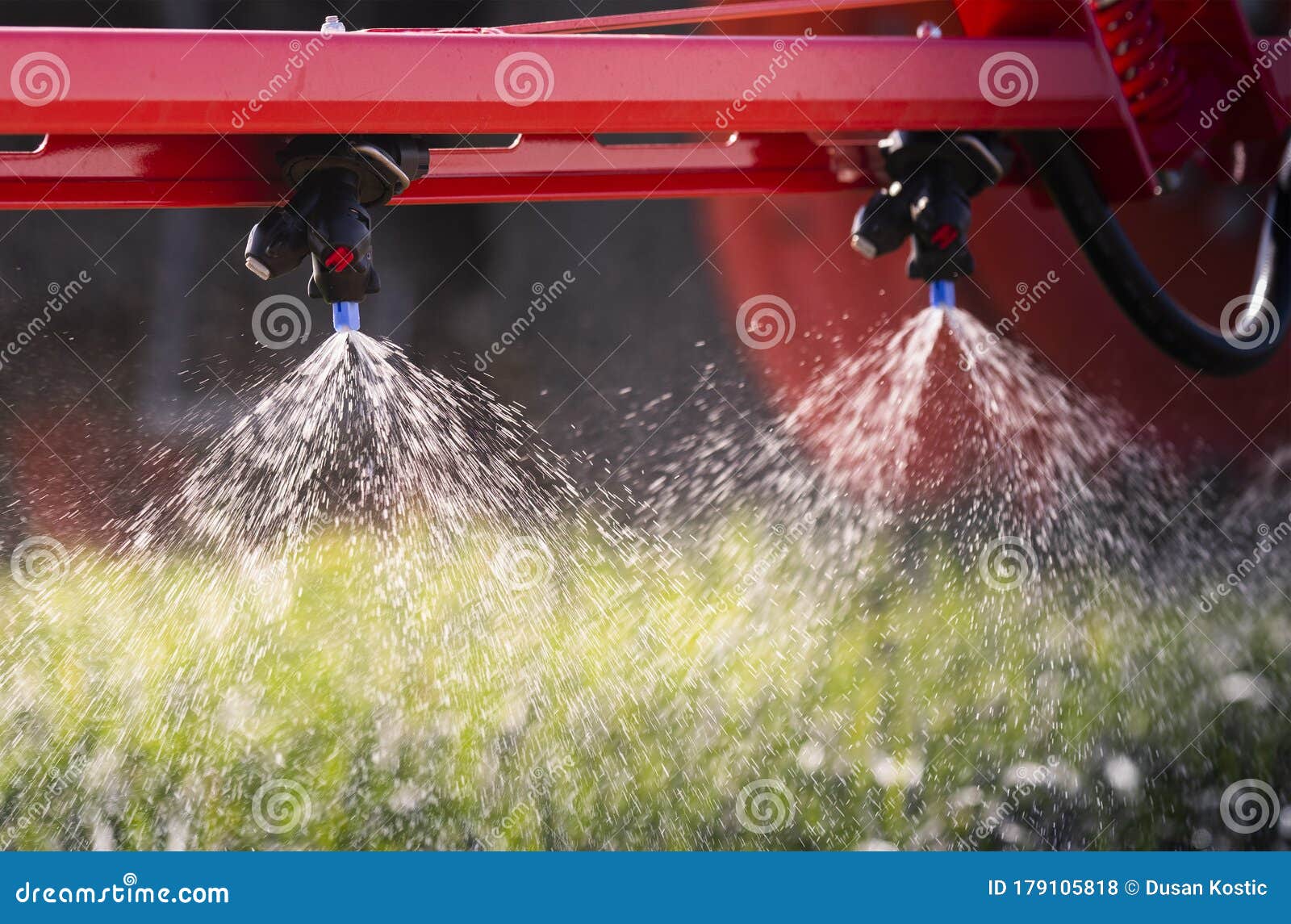 Nozzle of the Tractor Sprinklers Stock Photo - Image of farmfarming ...