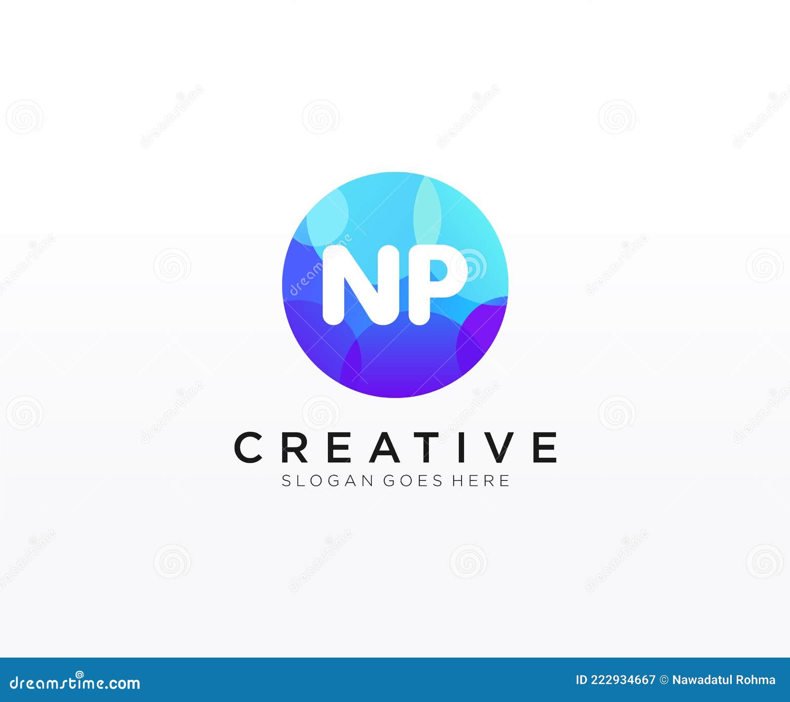 NP Initial Logo with Colorful Circle Template Vector Stock Vector ...