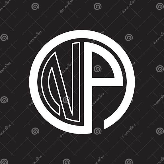 NP Logo with Circle Rounded Negative Space Design Template Stock Vector ...