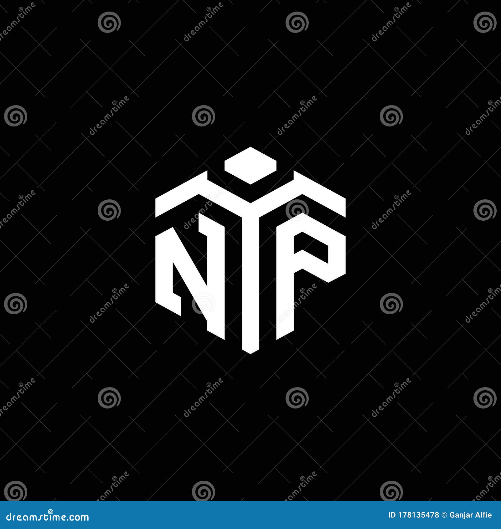 NP Monogram Logo with Abstract Hexagon Style Design Template Stock ...
