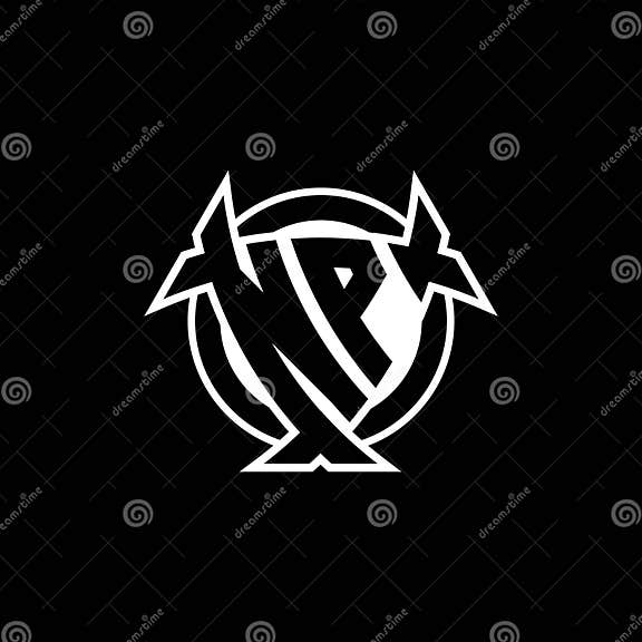 NP Logo Monogram Triangle Shield and Circle Shape Stock Vector ...